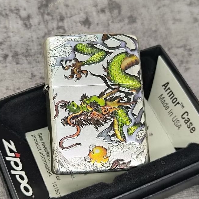 Jual Zippo Armor Silver Shenlong Dragon Original | Shopee Indonesia