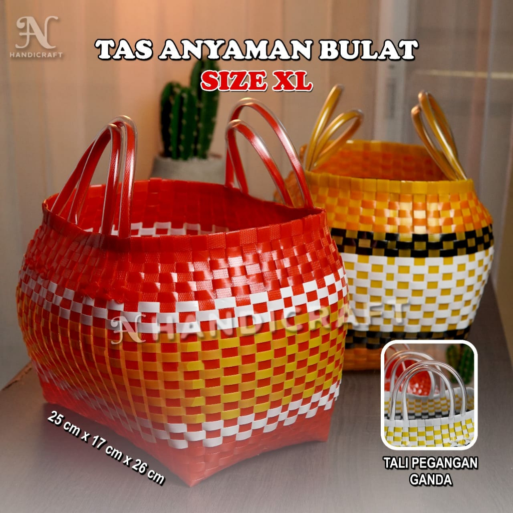 Jual Tas anyaman ukuran XL {10kg} tas hajatan,model unik,warna cerah ...