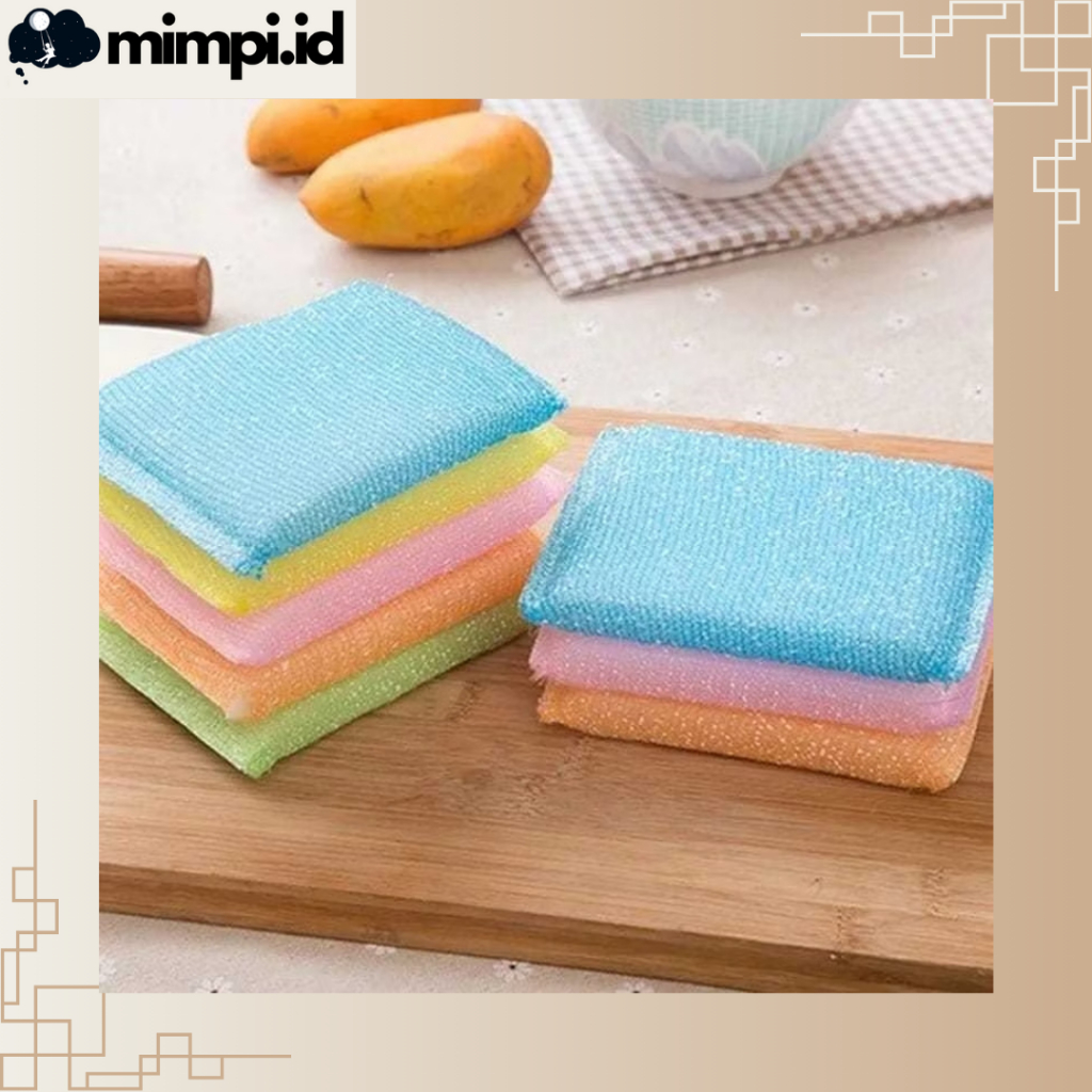 Jual Spons Sabut Busa Cuci Piring Warna Warni Spon Jaring Alat ...