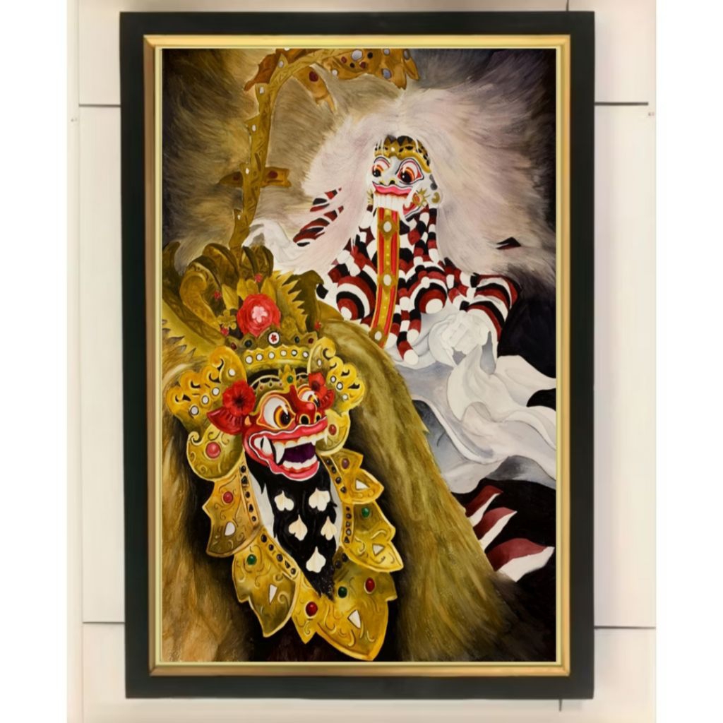 Jual Hiasan dinding lukisan cetak Barong Bali plus Bingkai ukuran 65*45 | Shopee Indonesia