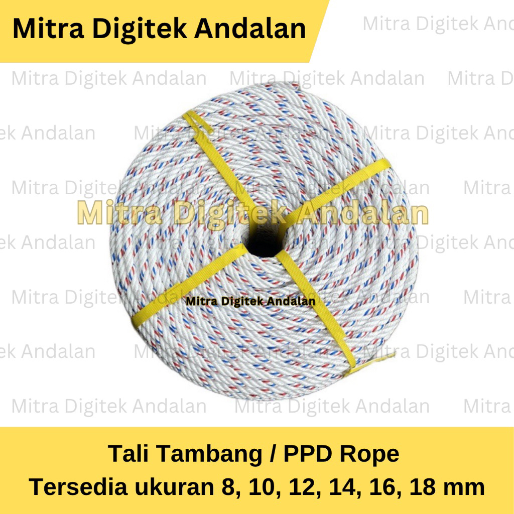 Jual [1 Roll] Tali Tambang PPD / PPD Rope [ Tersedia Ukuran 8, 10, 12 ...