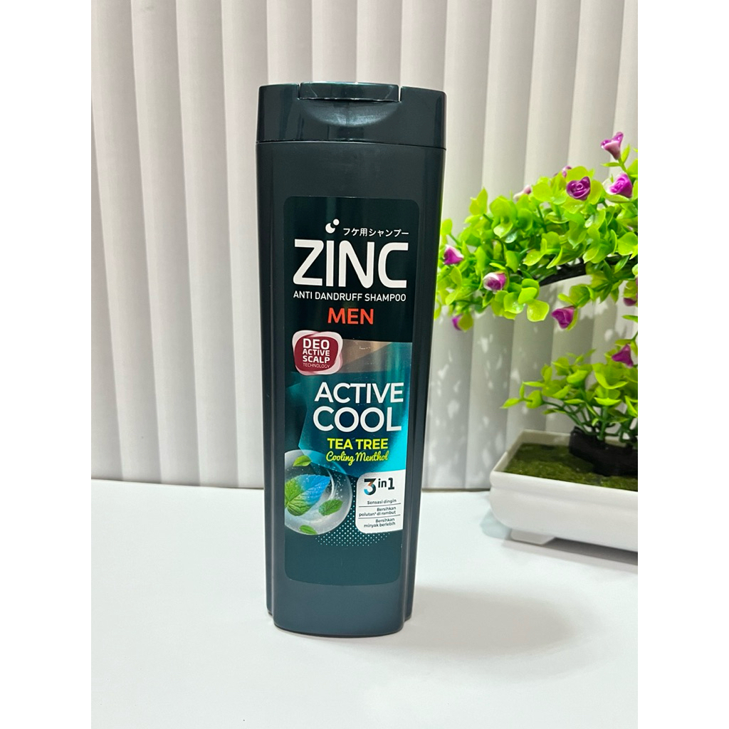 Jual Zinc anti DANDRUFF SHAMPOO MEN ACTIVE COOL TEA TREE shampo anti ...