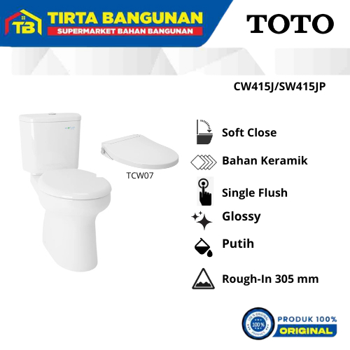Jual WC DUDUK SINGLE FLUSH TOTO CW415J / SW415JP TCW07S ECO WASHER ...