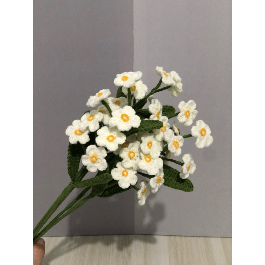 Jual Bunga Rajut White Forget Me Not - Bunga Rajut Cantik untuk Hiasan ...
