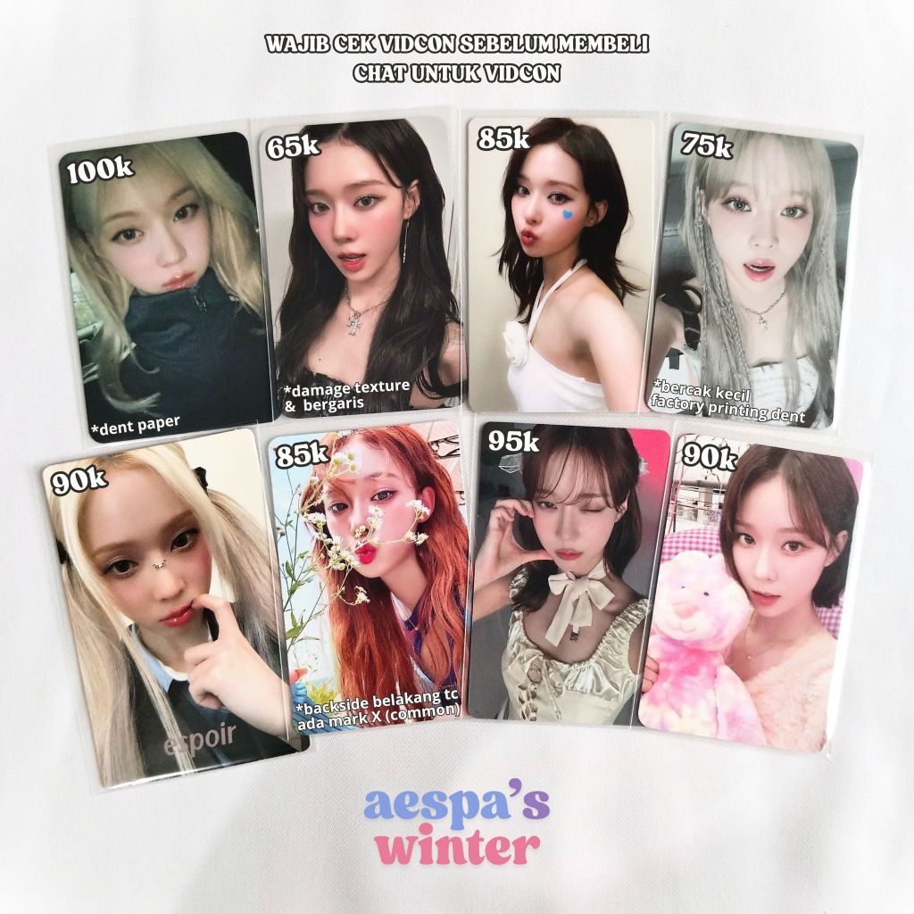 Jual (ready) photocard pc aespa winter ftf makestar armageddon pob my ...