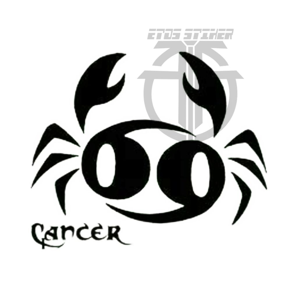 Jual Stiker cancer stiker cutting zodiak cancer gambar kepiting stiker ...