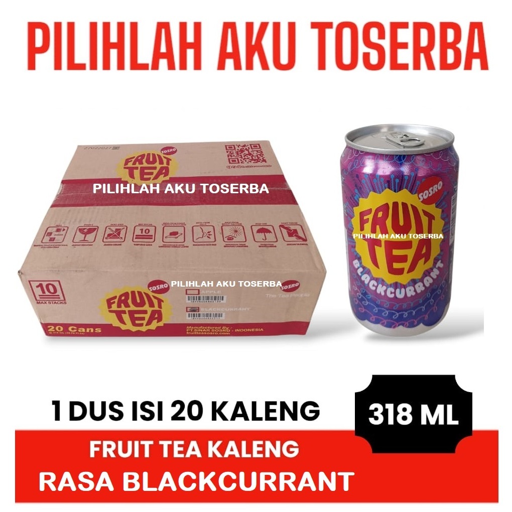 Jual Fruit Tea Sosro BLACKCURRANT KALENG 318 ml - ( HARGA 1 DUS ISI 20 ) | Shopee Indonesia