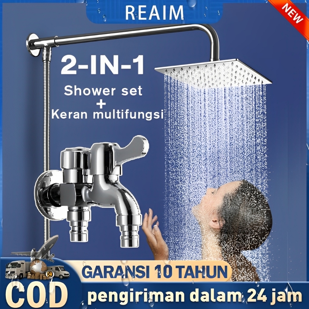 Jual Paket Shower Head Shower Kamar Mandi Full Set Kran Cabang Shower ...