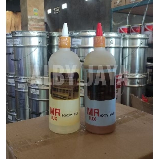 Jual Lem Epoxy MR LUX MR IUX Besar 1 Set 2 KG Resin dan Herdener 1 KG ...
