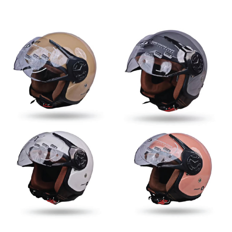 Jual Helm Bogo Hijab Retro Gift Amora Polos /Helm Bogo Wanita Half Face ...