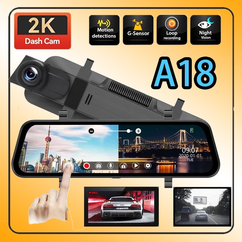 Jual Dashcam Mobil 【Lokal Stok】A18 WIFI 2K 10 Inch Layar Sentuh IPS ...