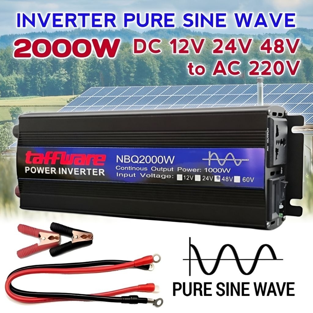 Jual Inverter 2000 Watt Pure Sine Wave DC 12V 24V 48V AC 220V Power Inventer 2000W Gelombang ...