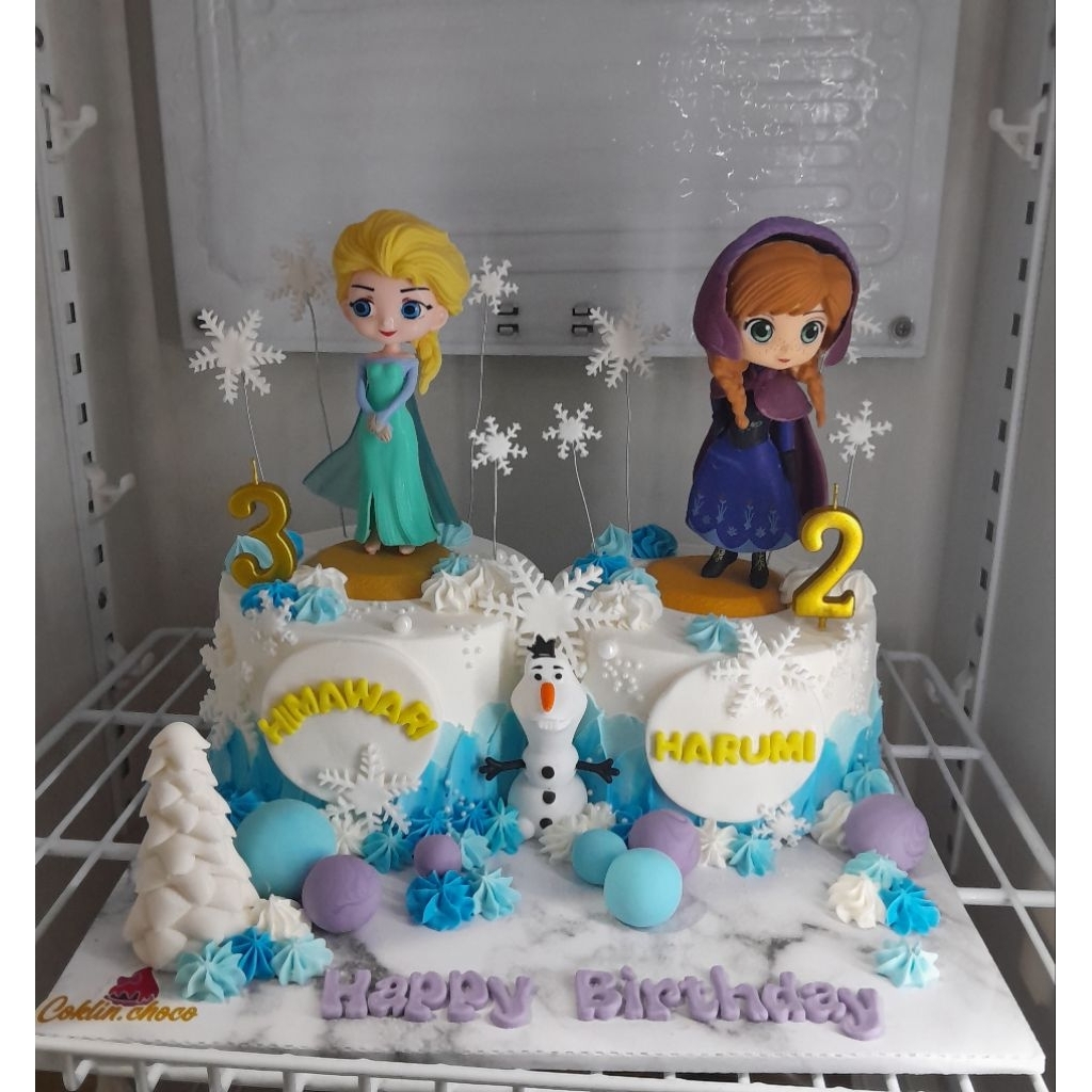 Jual kue ulang tahun frozen elsa frozen anna / cake birthday frozen ...