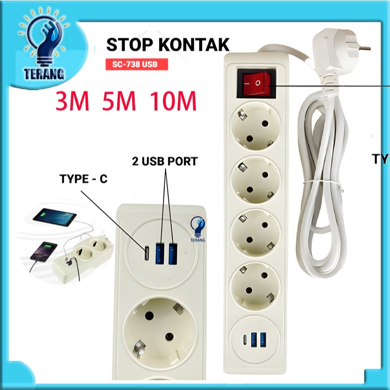 Jual Stop Kontak USB Kabel Saklar On Off / Stop Kontak USB Kabel 4 ...