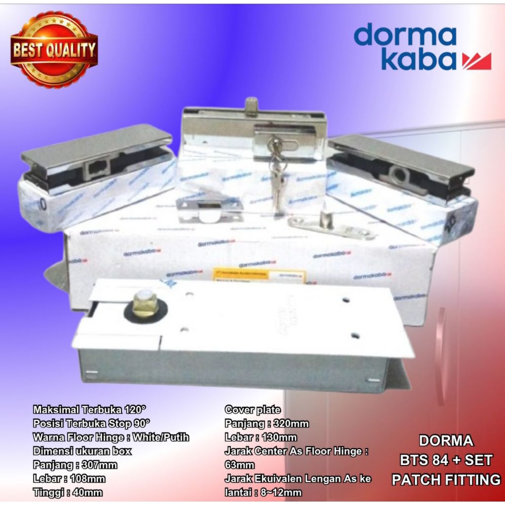 Jual Floor Hinge Dorma Kaba/DormaKaba BTS 75V EN 3 HO 90° WHITE ...