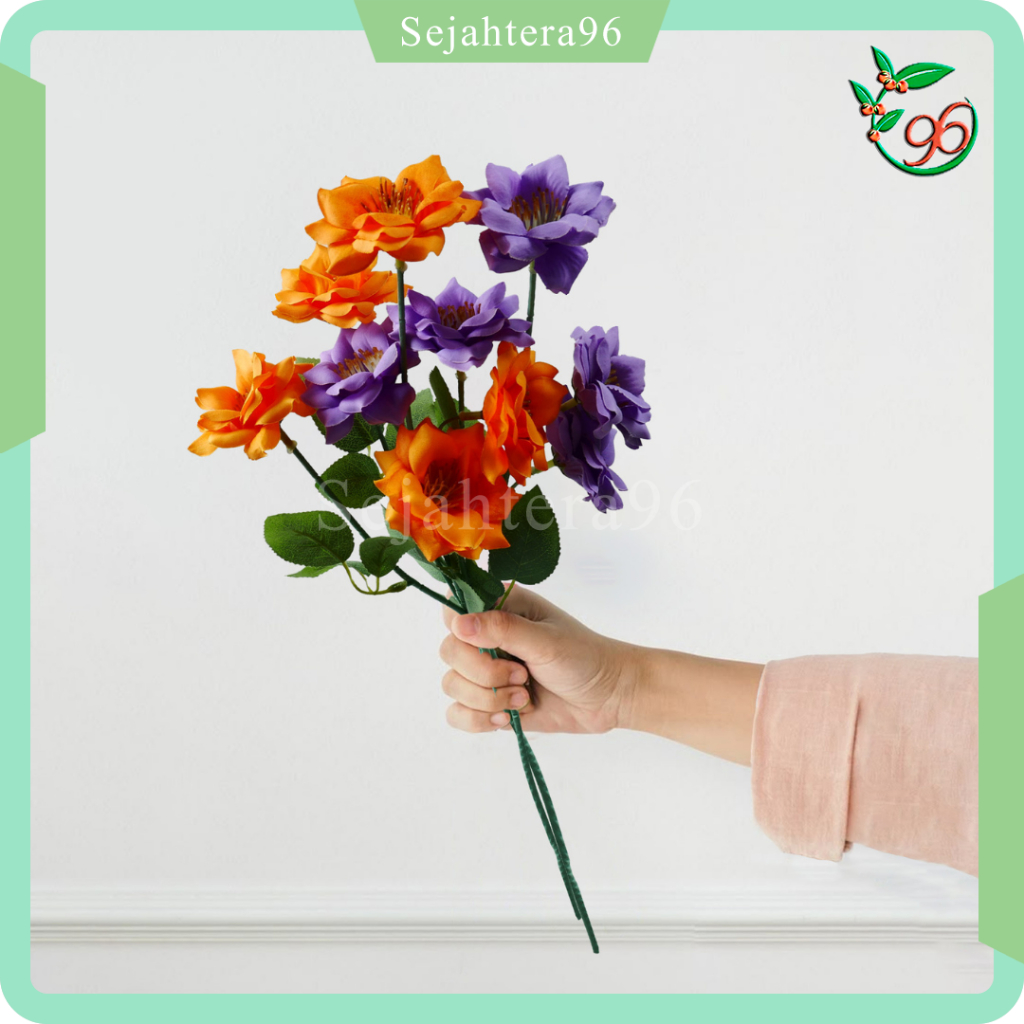 Jual BUNGA ROSE IDEN X5/ ARTIFICIAL FLOWER PREMIUM/ BUNGA DEKORASI ...