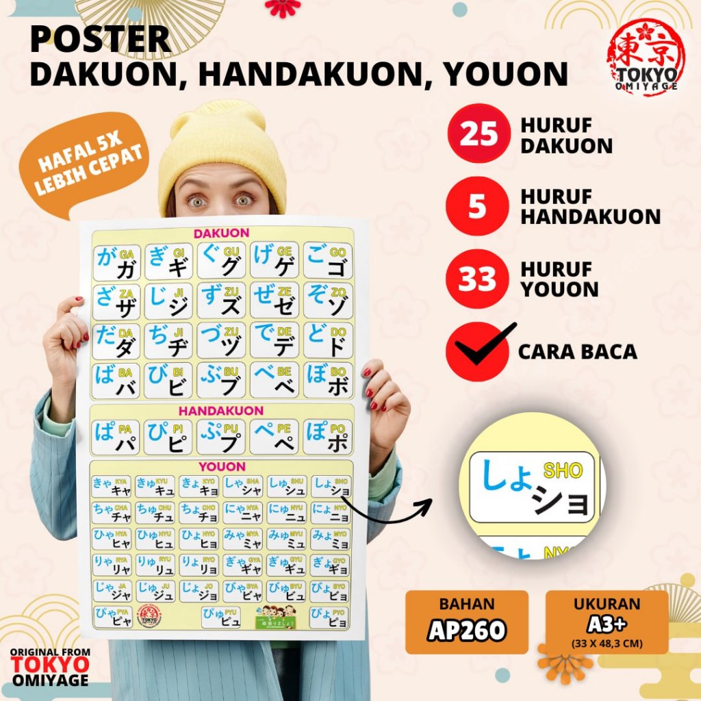 Jual Poster Dakuon Handakuon Youon Belajar Bahasa Jepang Pemula Tokyo ...