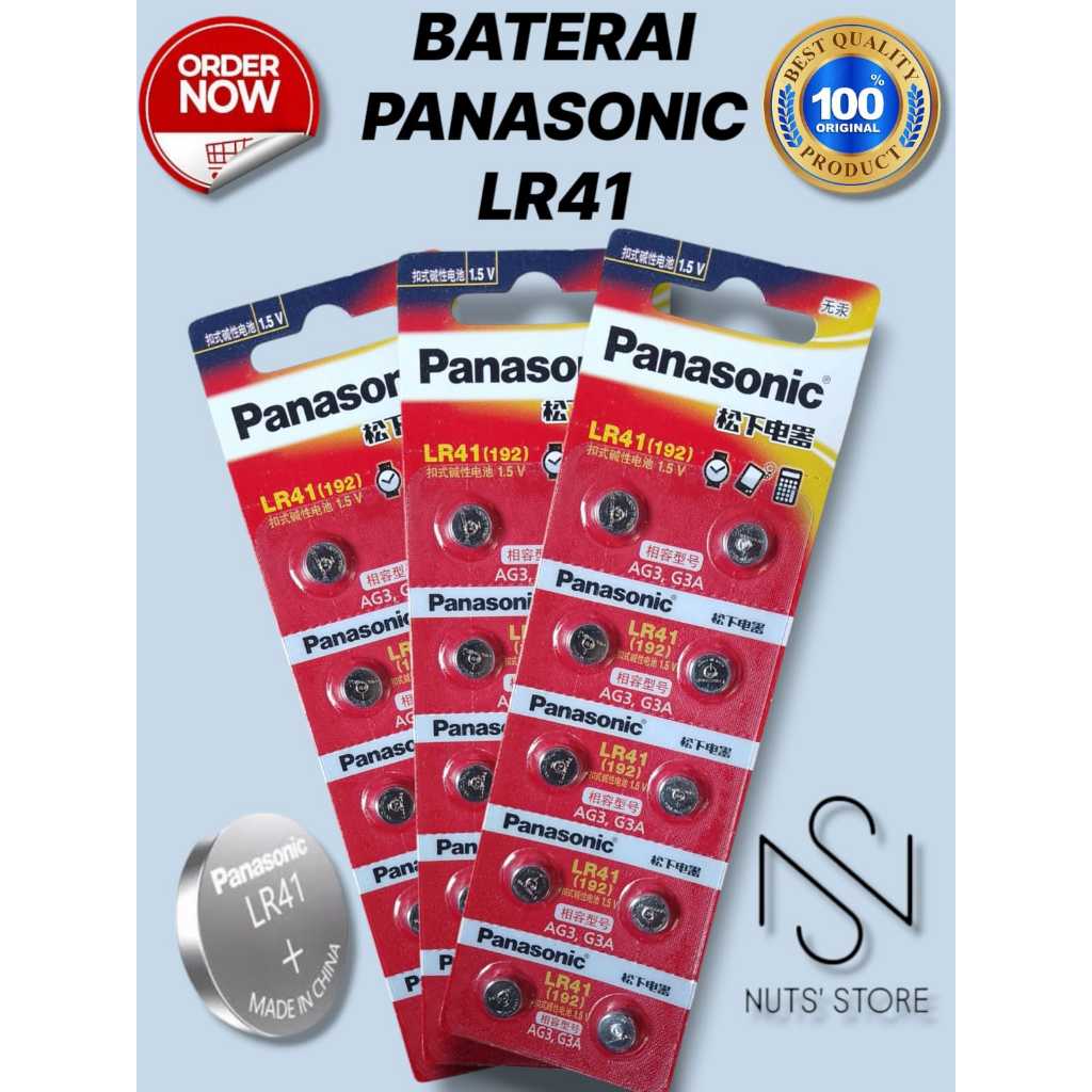 Jual Baterai LR41 Panasonic Original Batre LR 41 AG3 LR736 Termometer Battery Alkalin 1.5V ...