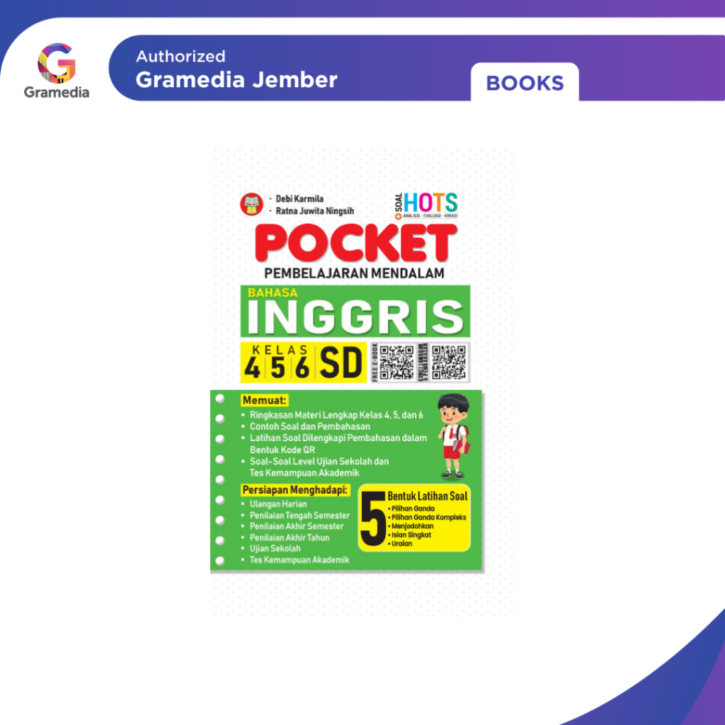 Jual BUKU POCKET BAHASA INGGRIS UNTUK SD KELAS 4, 5, DAN 6 (Debi Karmila & Ratna Juwita Ningsih ...