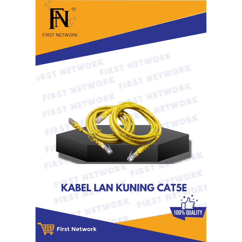Jual KABEL LAN 1 METER UTP CAT 5e KABEL LAN - KUNING | Shopee Indonesia