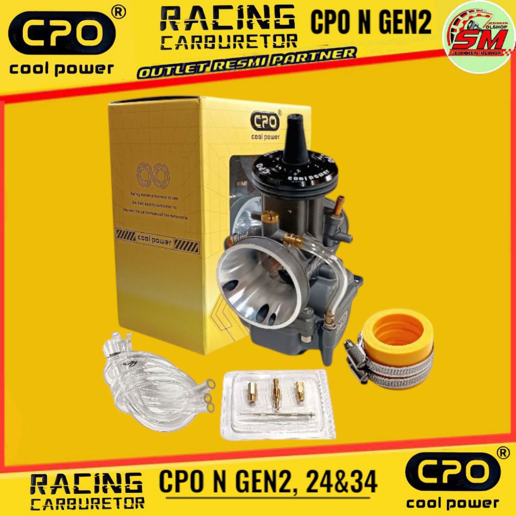 Jual Karburator Racing Cpo N Gen 2 Black Seris 24/26/28/30/32/34 Original | Shopee Indonesia