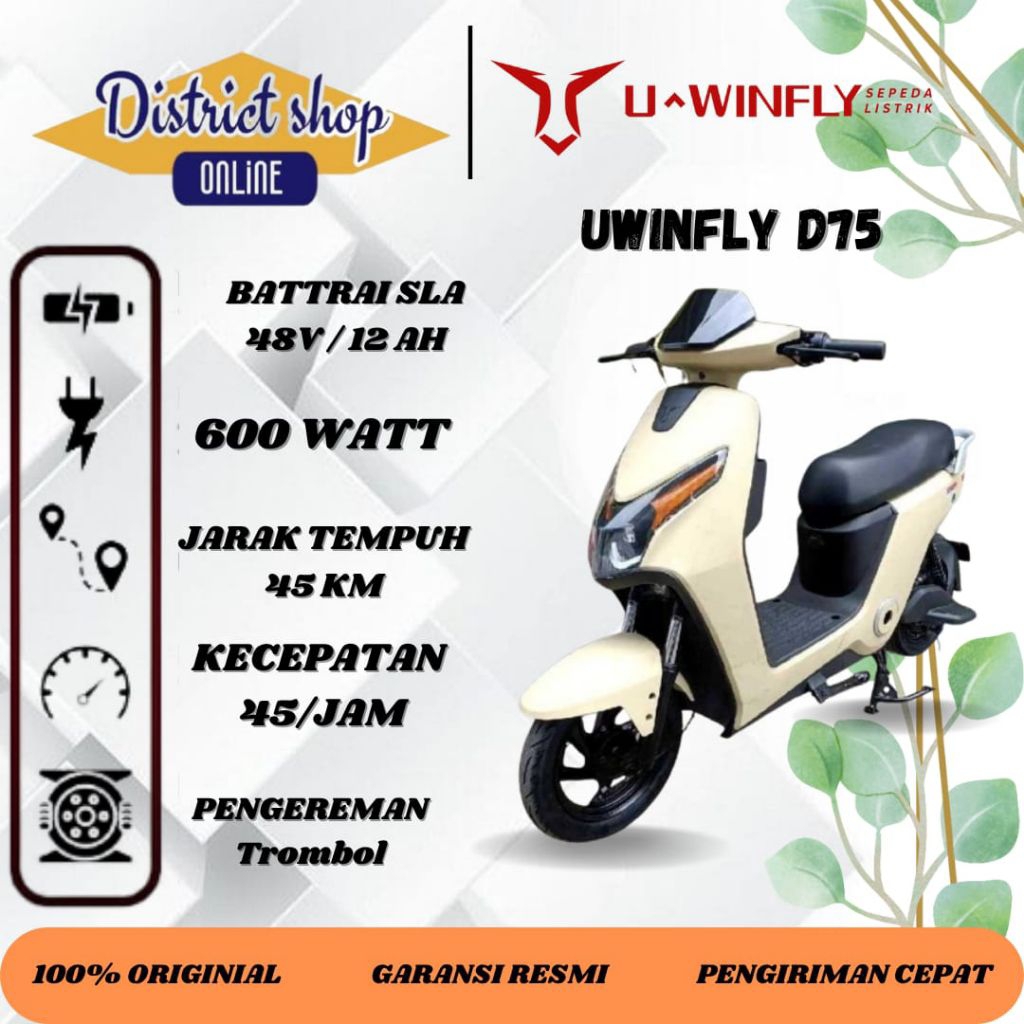 Jual Sepeda listrik Uwinfly D75 Power 600 Watt jarak tempuh 55km ...