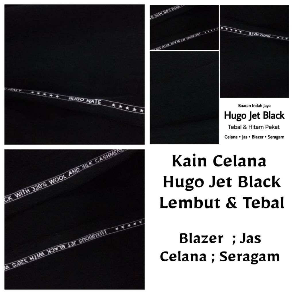 Jual Kain Celana Hugo Jet Black ( bahan tebal dan hitam pekat ...