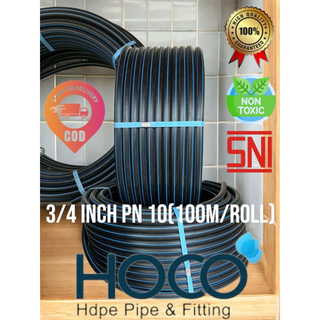Jual selang pipa hdpe/PAM/PDAM 3/4 inch pn 10(100m/roll) | Shopee Indonesia