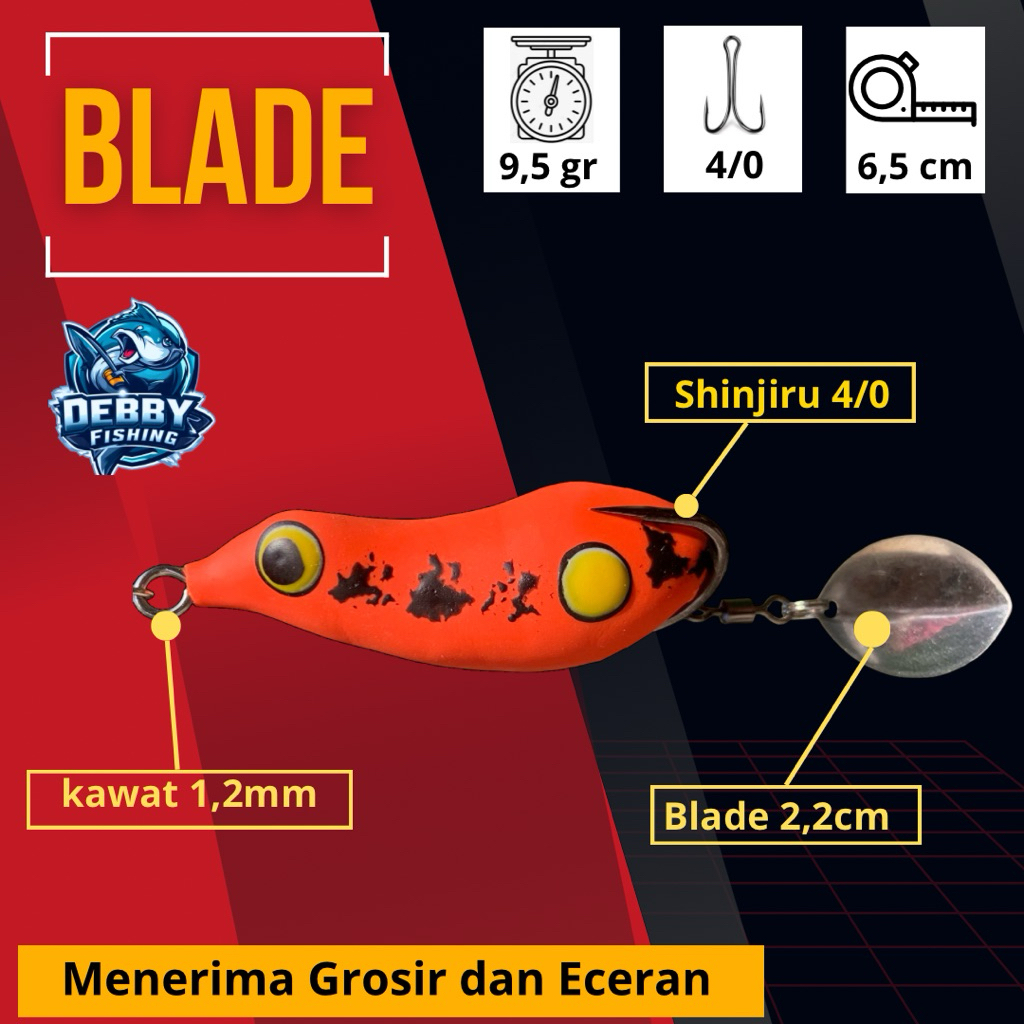 Jual Soft frog blade 6,5cm berat 9,5 gram umpan tiruan mancing casting ...
