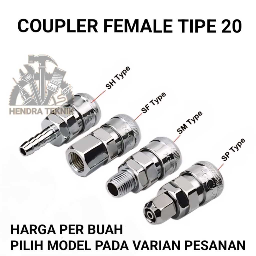 Jual COUPLER FEMALE KOPLER QUICK COUPLING SAMBUNGAN ANGIN KOMPRESOR ...