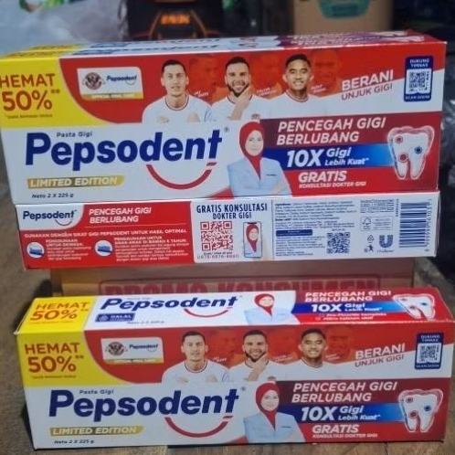 Jual Pepsodent pasta gigi isi 1 + 1 ukuran 225 gram | Shopee Indonesia