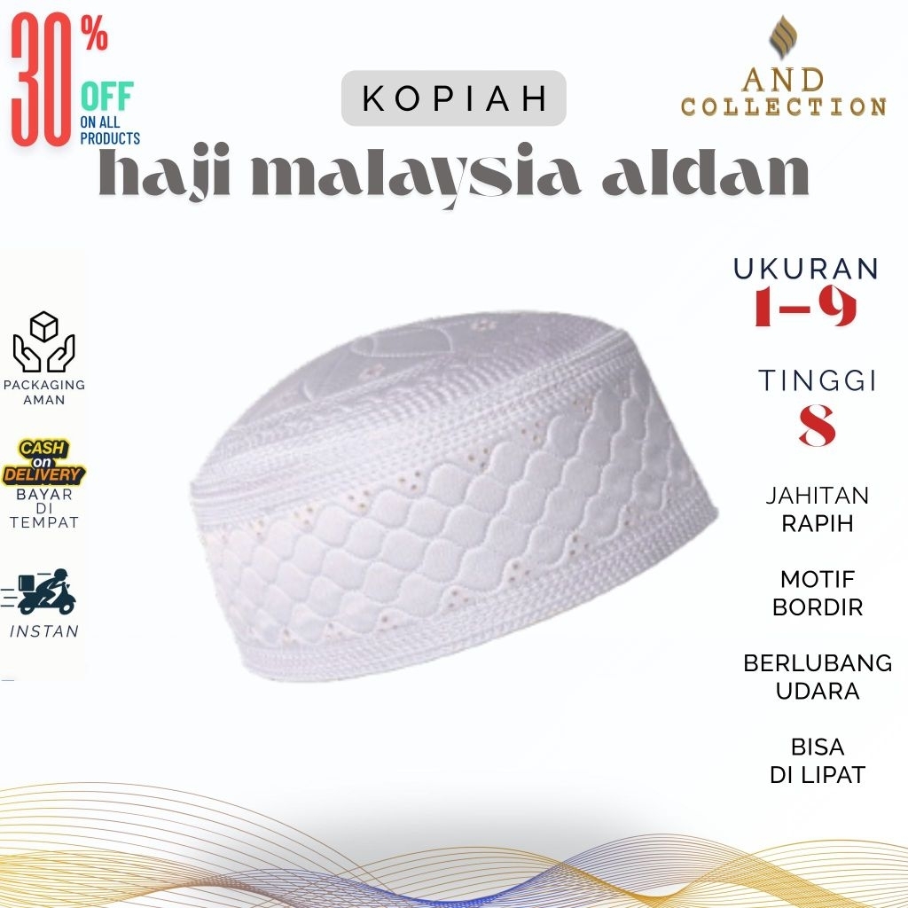 Jual Kopiah Peci Malaysia Spon Aldan Putih Haji Ukuran Dewasa Model Terbaru 2025 | Shopee Indonesia