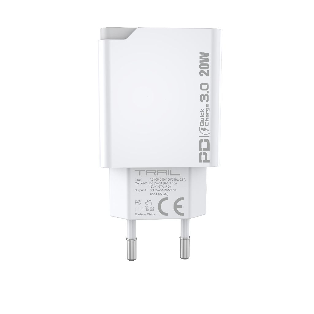 Jual Delcell Trail Charger Adaptor Original QC 3.0 +PD 20W Fast ...