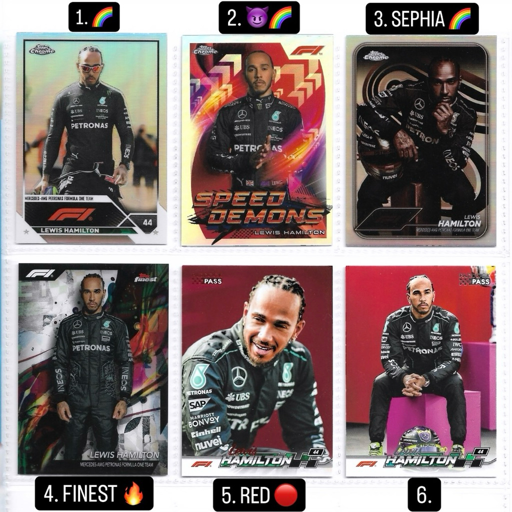 Jual Kartu f1 Topps Chrome, Finest & Paddock - Lewis Hamilton (RAINBOW ...