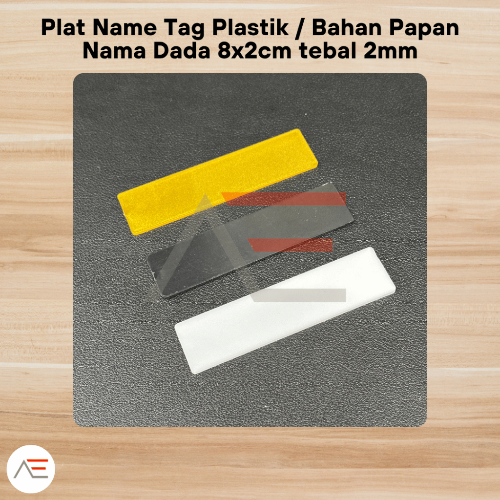 Jual Plat Name Tag Plastik Bahan Papan Nama Plastik 8x2cm tebal 2 mm ...