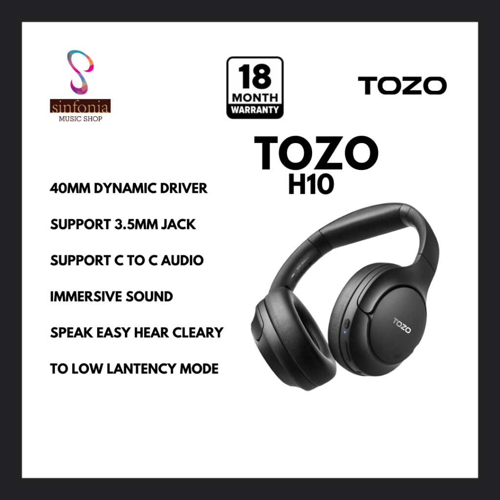 Jual NEW LAUNCHING Tozo H10 Headphone ANC + ENC 3 Mics Clear Calls 40mm ...