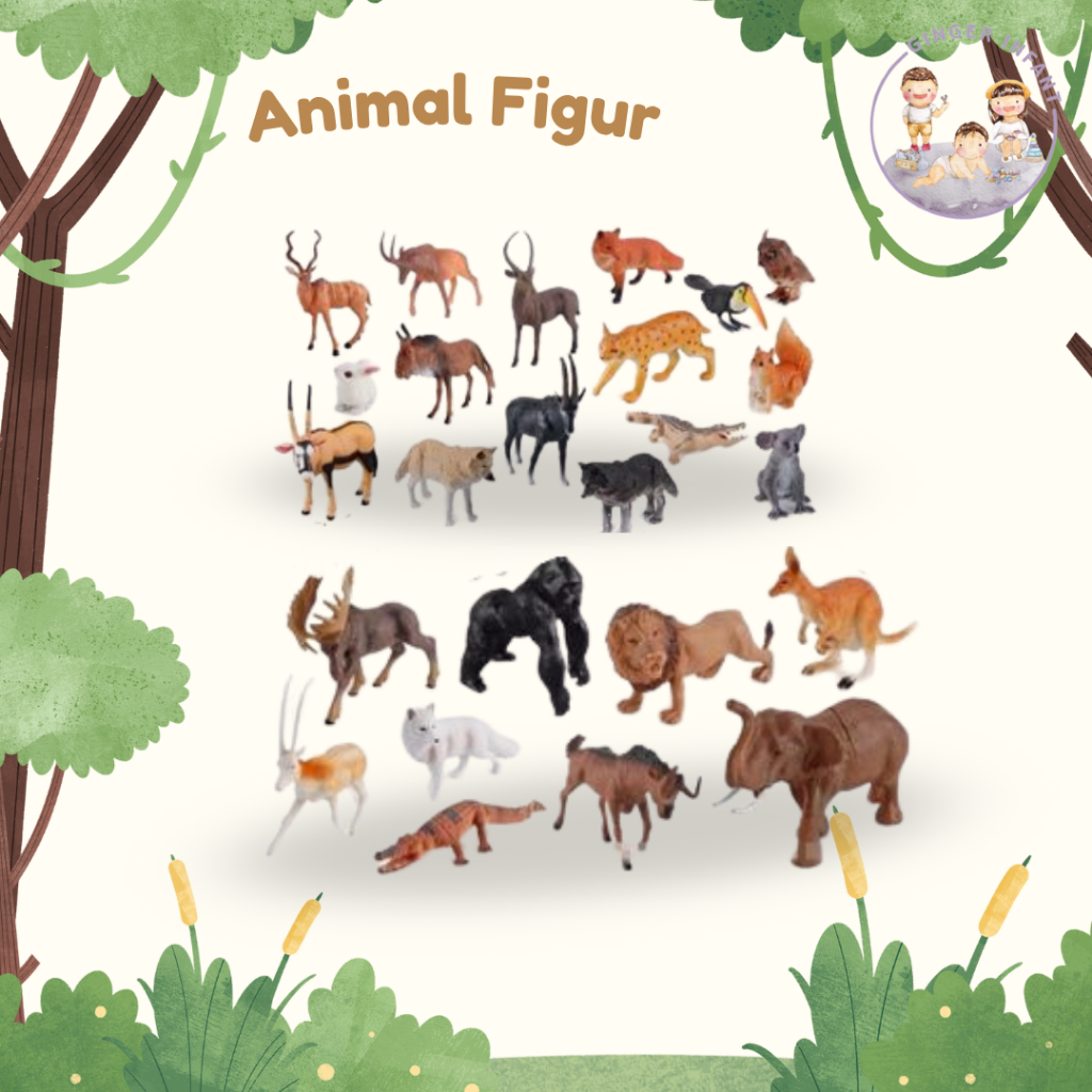 Jual GINGERINFANT Jungle animal mainan hewan anak figurine animal ...