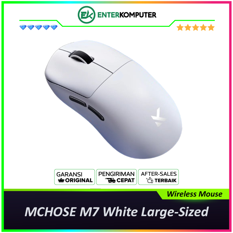 Jual MCHOSE M7 White Large-Sized Wireless Gaming Mouse | Shopee Indonesia