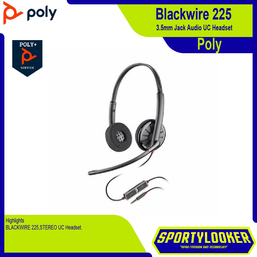 Jual HP POLY Plantronics Blackwire 225 Stereo Headset | Shopee Indonesia