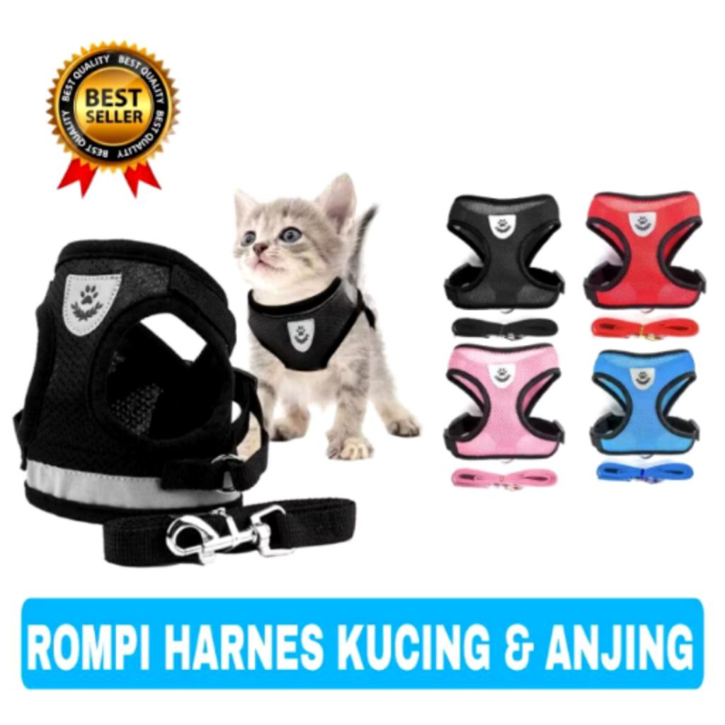 Jual (termurah)Tali Harness Kucing Rompi Harness Cat Rompi Baju Kucing ...