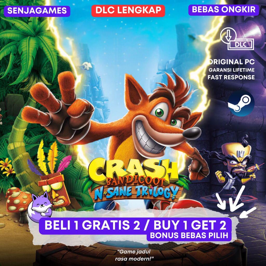 Jual Crash Bandicoot N Sane Trilogy Original PC Game | Shopee Indonesia