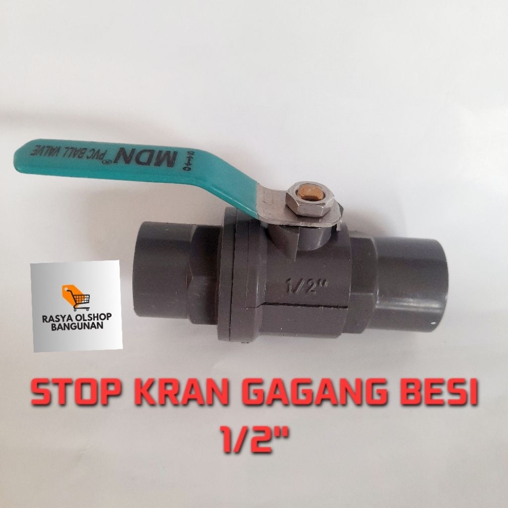 Jual ballvalve stop kran gagang besi merk MDN 1/2" | Shopee Indonesia