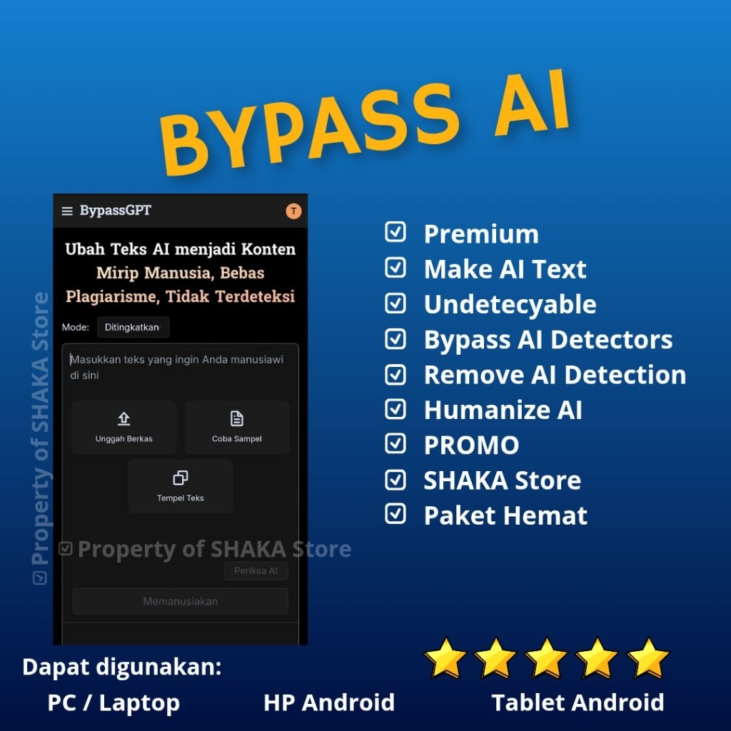 Jual Bypassai.ai Unlimited Plan | Plagiarism-free | Humanize Text | Grammar Correction | Shopee ...
