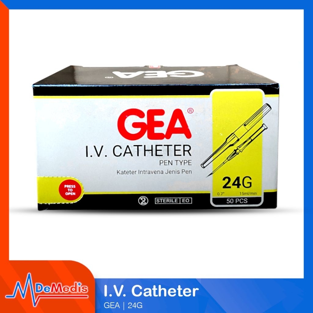 Jual IV Catheter GEA Jarum Infus 18G 20G 22G 24G Abbocath Cannula Box ...