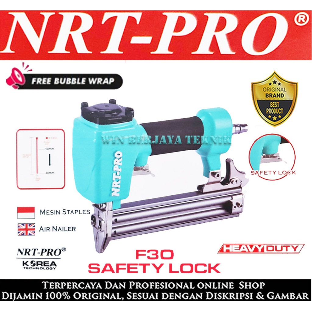 Jual NRT-PRO F 30 HD Air Nail Gun Nailer Alat Paku Tembak Lurus Staples Stapler Angin Mesin ...