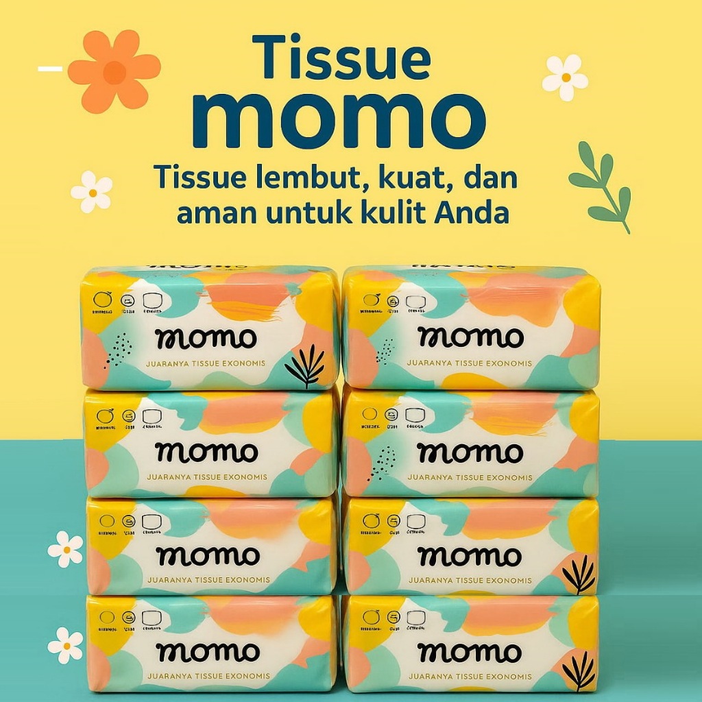 Jual MAHKOTA PLASTIK l PAKET 8 PACK TISSUE MOMO FACIAL 250 SHEETS ...