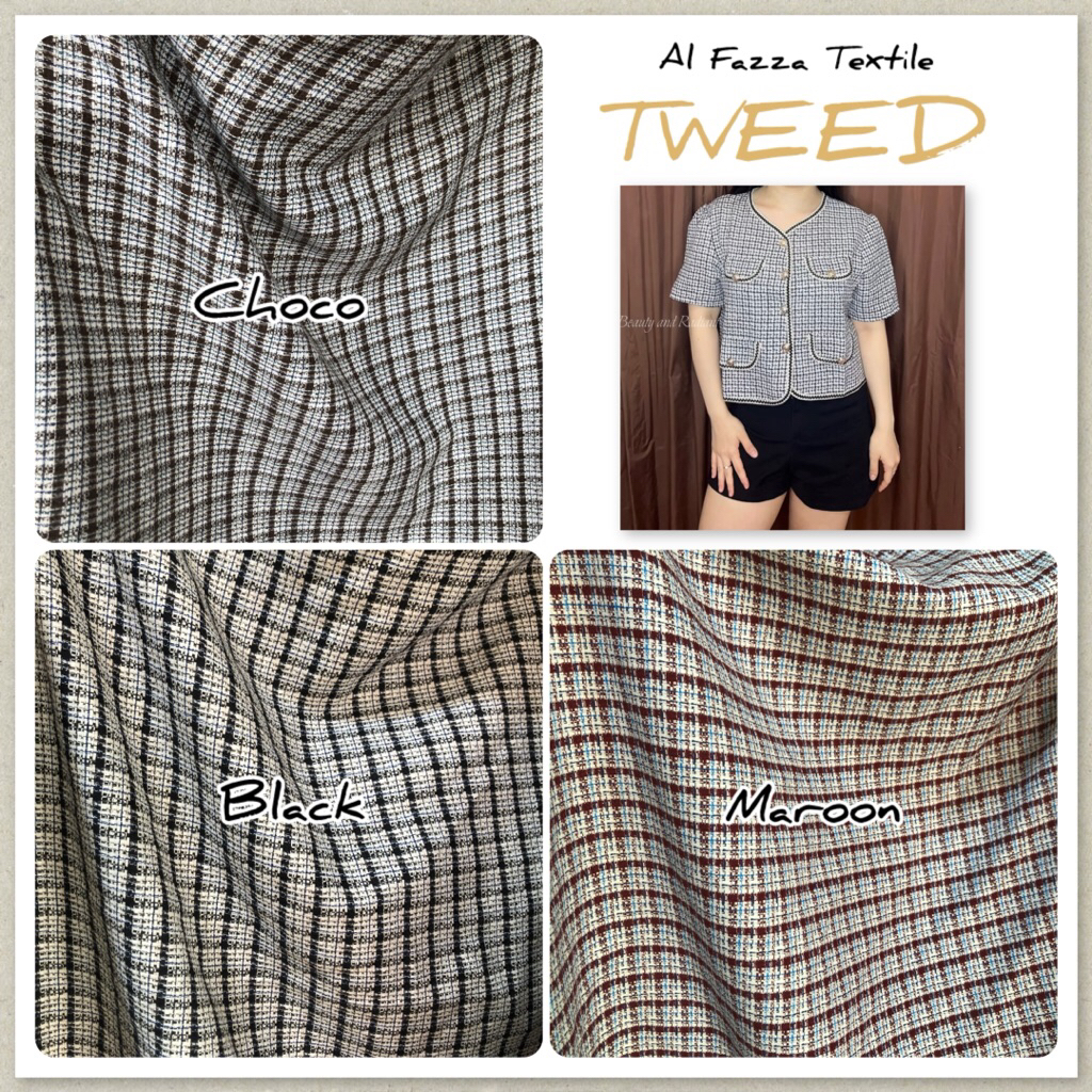 Jual Bahan Tweed | Tweed Kotak kotak | Kain Tweed | Harga tertera 0,5 ...