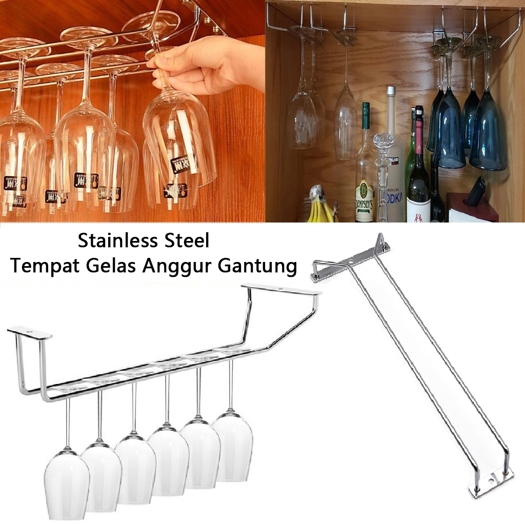 Jual Stainless steel Gantung Rak Gelas,Wine Besi,Gantungan Gelas Wine ...