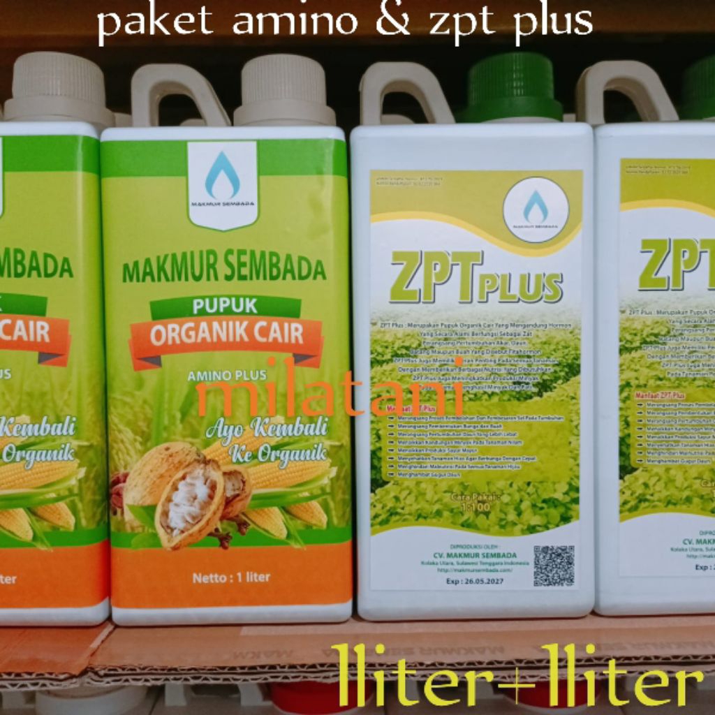 Jual pupuk amino plus & zpt plus 1liter +1liter makmur sembada penyubur ...