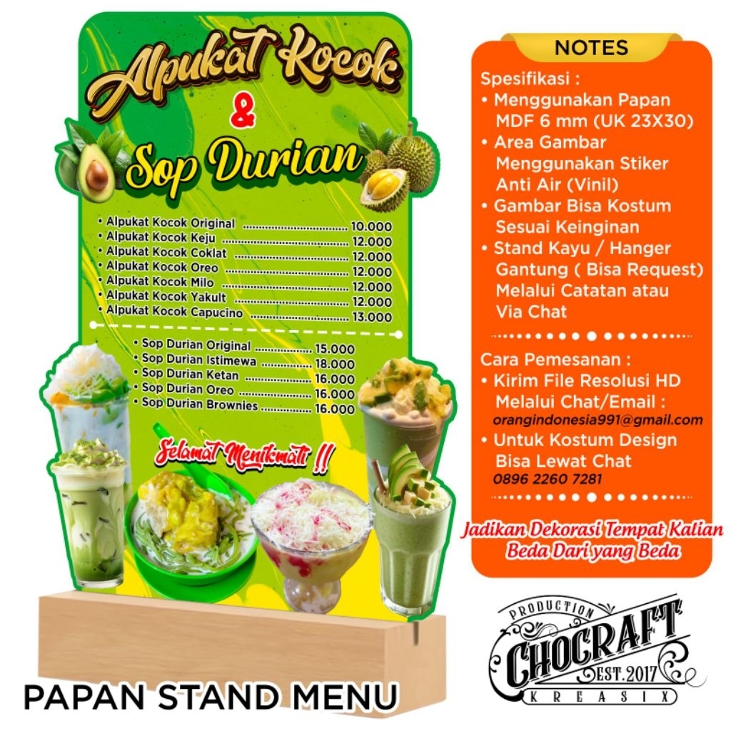 Jual papan menu kayu sign buku list menu minuman makanan daftar harga ...
